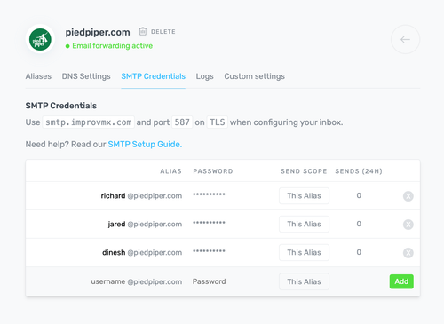 ImprovMX SMTP - Send professional emails for your domain